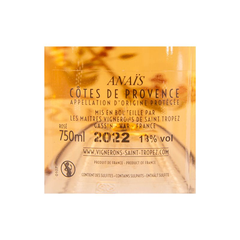 Vin rosé Anais AOP Côtes de Provence 2022 ANAIS à prix dégriffé