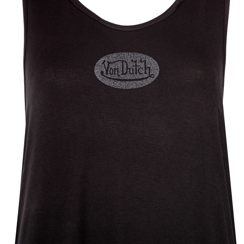 Robe longue fluide logo devant noire Femme VON DUTCH à prix dégriffé