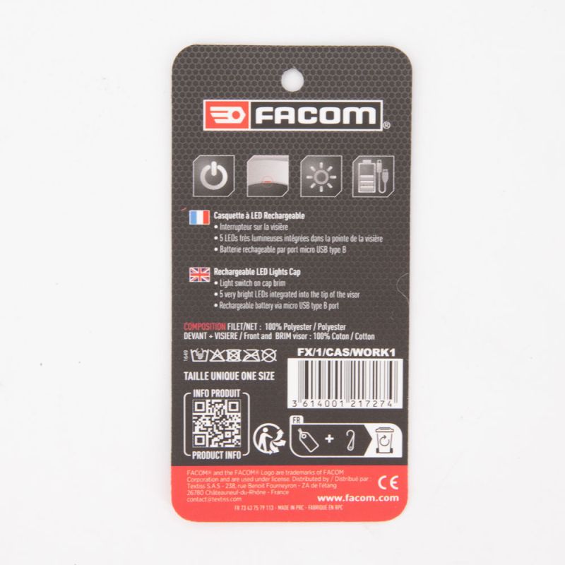 Casquette homme facom avec led fx/1/cas/work1 Homme FACOM à prix